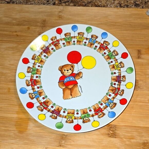 Dining | Lucy And Me 1983 Birthday Plate Teddy Bear Balloons Artist ...